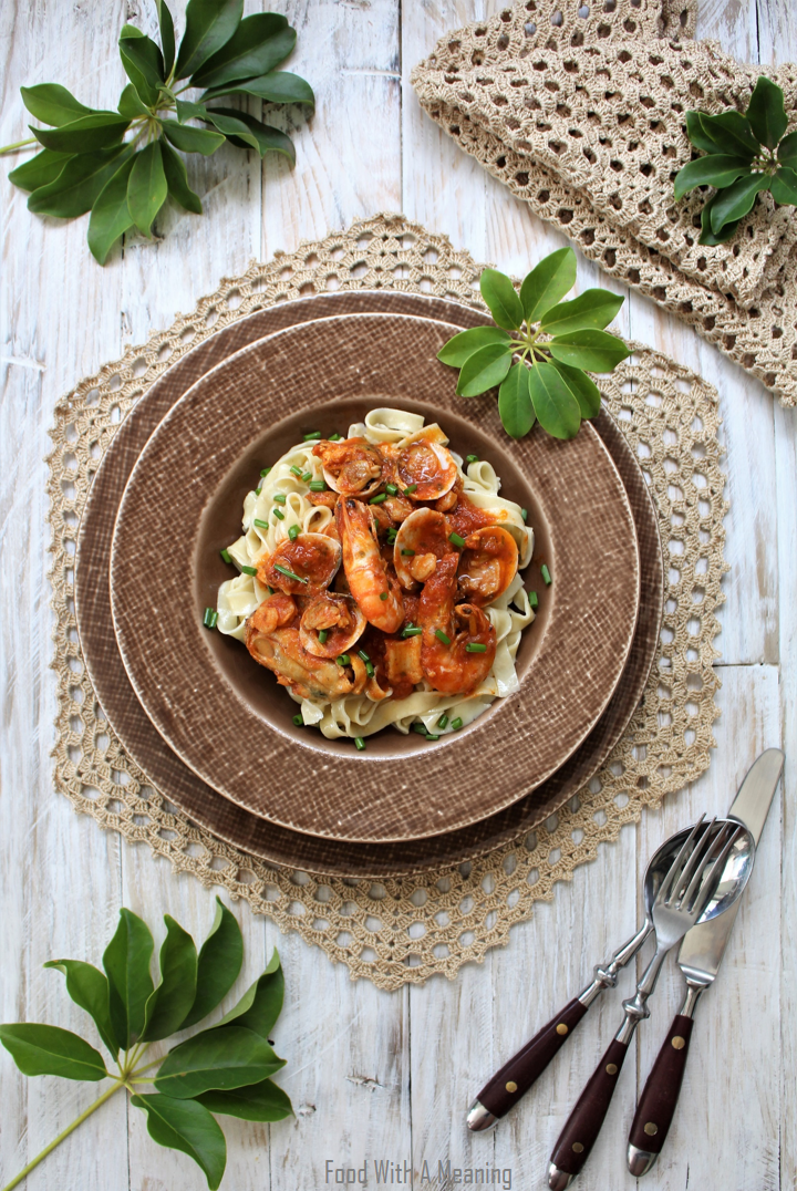 Tagliatelle homemade com marisco – Food With A Meaning